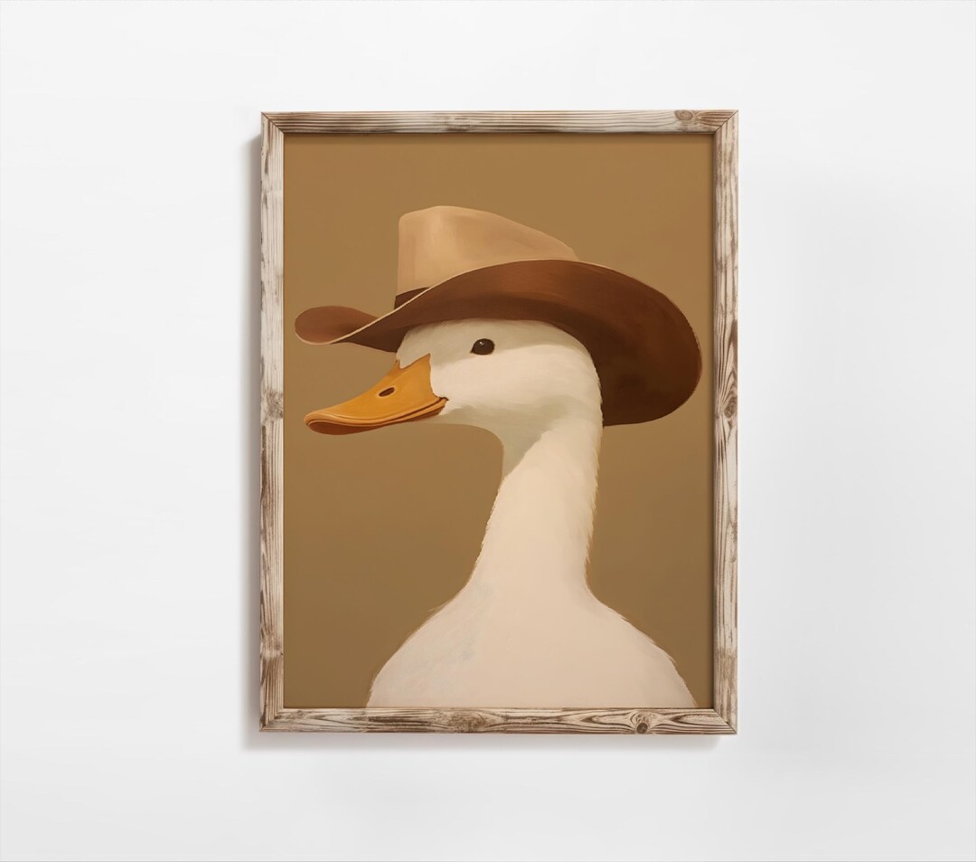 Silly Goose Cowboy Hat Print, Cowboy Goose Digital Download, Neutral ...