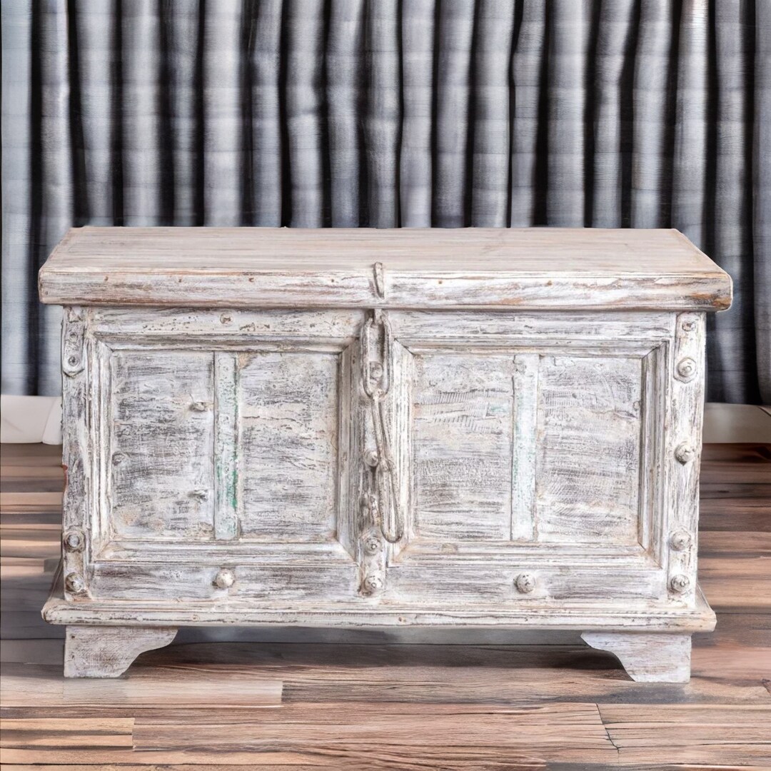 Vintage Solid Wood Chest Box | Hand Carved Furniture | Room Decor ...