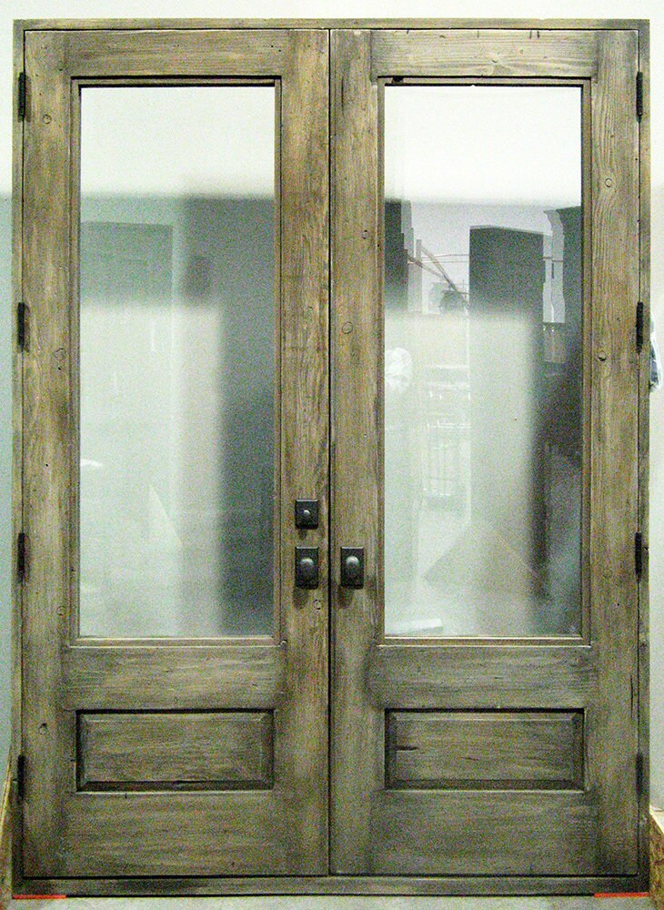 Antique Walnut Distressed French Door, Custom Built Interior Exterior ...