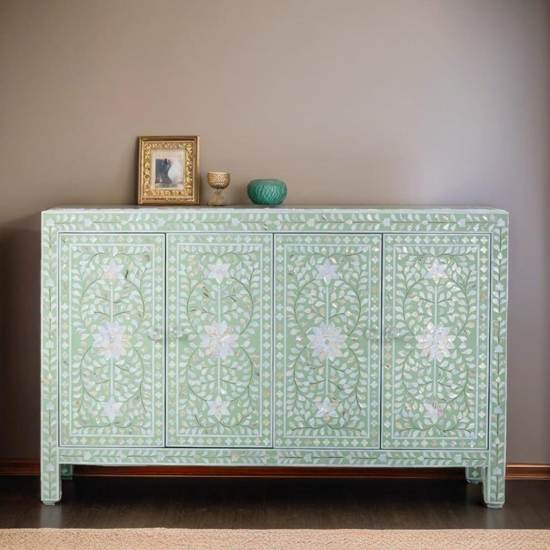 Bone Inlay MOP Sideboard | Bone Inlay Furniture | Mother of Pearl ...