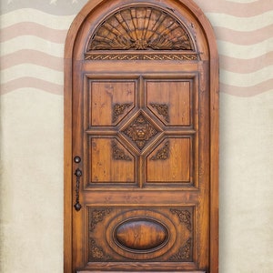 Tiger Carved Barn Door Antique Doors Farmhouse Sliding Barndoor Custom ...