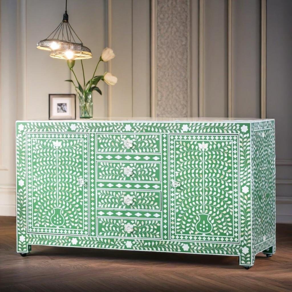 Bone Inlay Sideboard Bone Inlay Furniture Bone Inlay Drawer Dressing ...