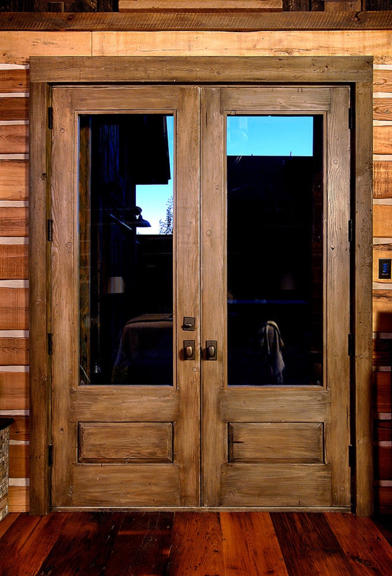 Antique Walnut Distressed French Door, Custom Built Interior Exterior ...