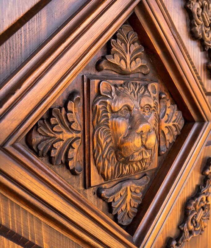 Tiger Carved Barn Door Antique Doors Farmhouse Sliding Barndoor Custom ...