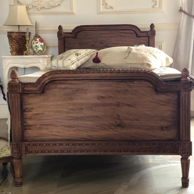 Vintage Wooden Bed Frame - Etsy