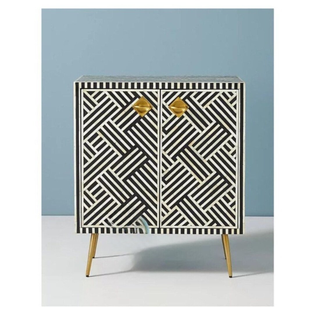 Bone Inlay Optical Design Entryway Cabinet | Bone Inlay Furniture Bone ...
