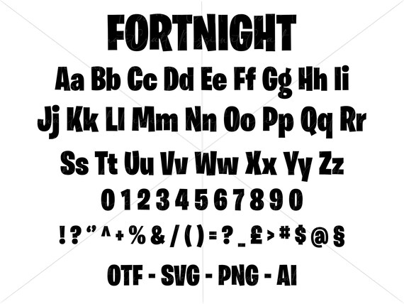 Fortnight Font Ttf Svg Eps Png Cricut Silhouette - Etsy UK