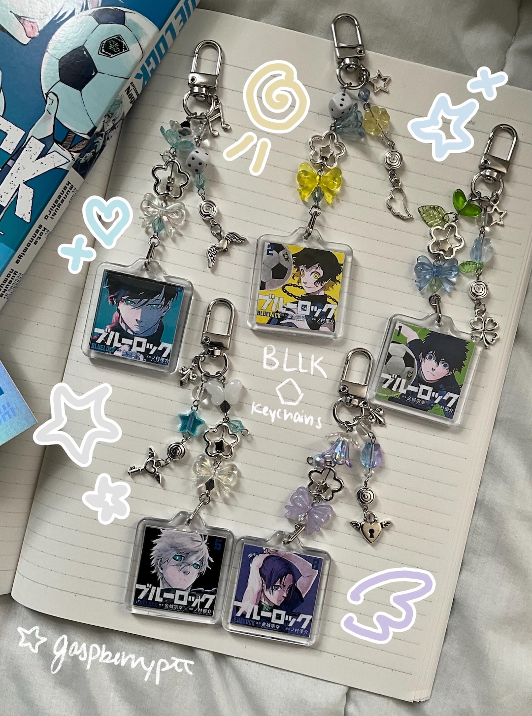 Blue Lock Keychains, Blue Lock Anime, Blue Lock, Blue Lock Bag Charm ...