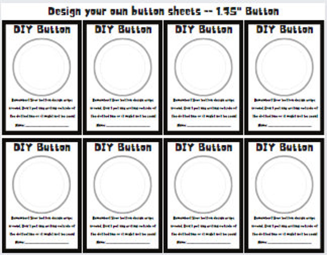 DIY Blank Circle Button Sheet - Etsy
