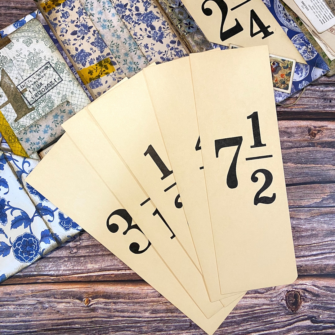 Vintage Fraction Flashcards Cards Large Fraction | Vintage Ephemera ...