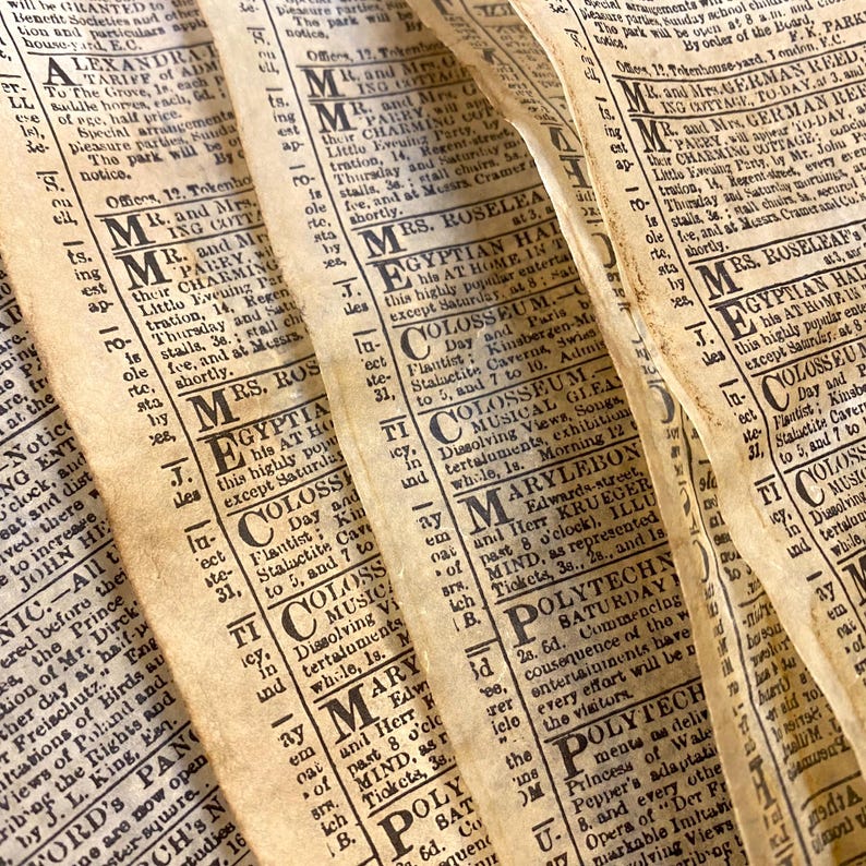 Glassine Newsprint Coffee Dyed Paper Sheets Transparent | 5 Large ...