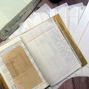 Vintage Onion Skin Paper Cockle Red Ruled Letter Typewriter Paper | 10 ...