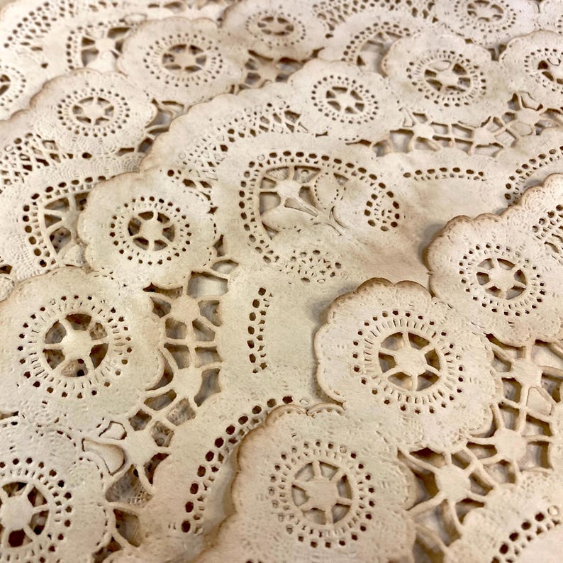 Paper Doilies Vintage Style French Lace Aged | 12 Inch | 10, 50, 100 ...