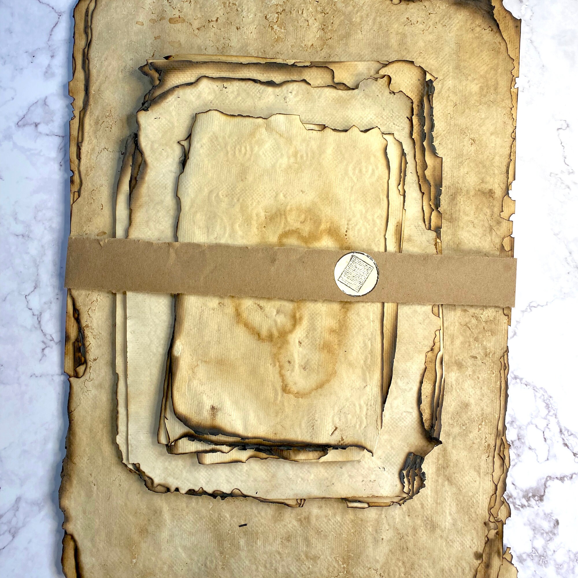 Burnt Paper Coffee Dyed Paper Embossed Aged Doily 15 - Etsy