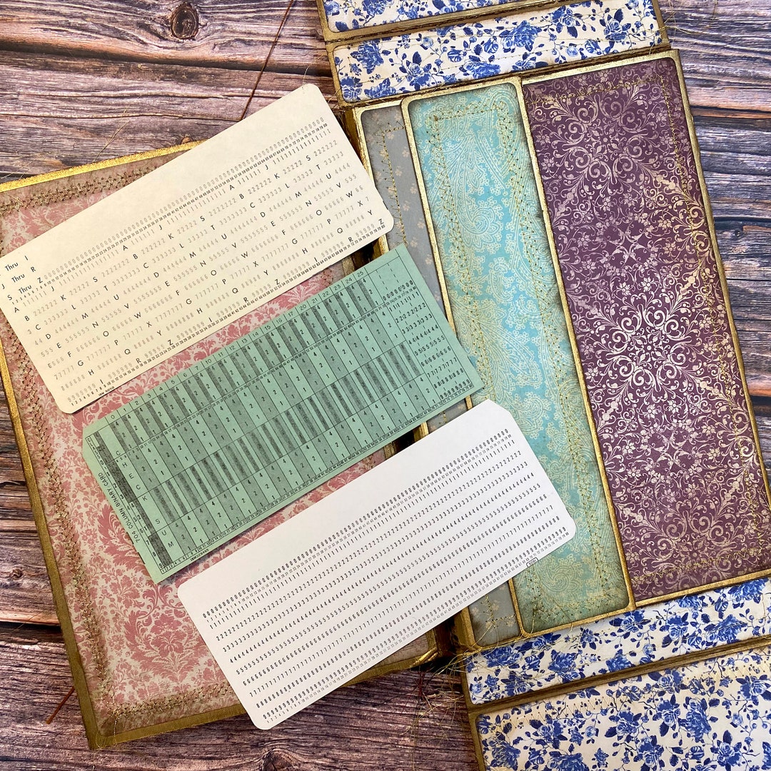 Vintage Computer Mainframe Punch Cards 6 Cards 2 of Each Color Vintage ...