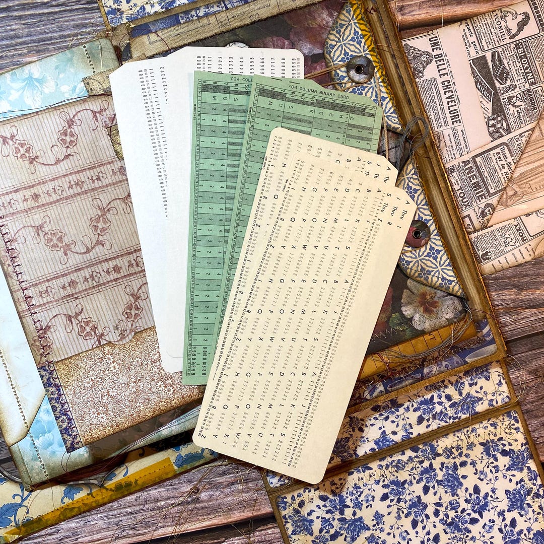 Vintage Computer Cards Mainframe Punch Cards | 6 Cards | 2 of Each ...