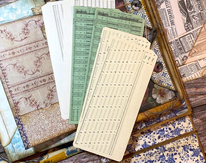 Vintage Computer Cards Mainframe Punch Cards | 6 Cards | 2 of Each ...