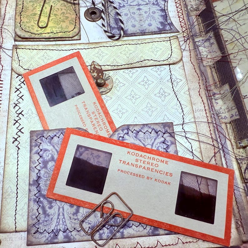 Vintage Junk Journal Ephemera Kodachrome Stereo Transparency Slides | 2 ...
