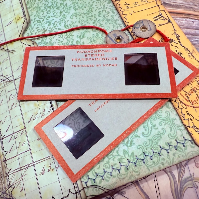 Vintage Junk Journal Ephemera Kodachrome Stereo Transparency Slides | 2 ...