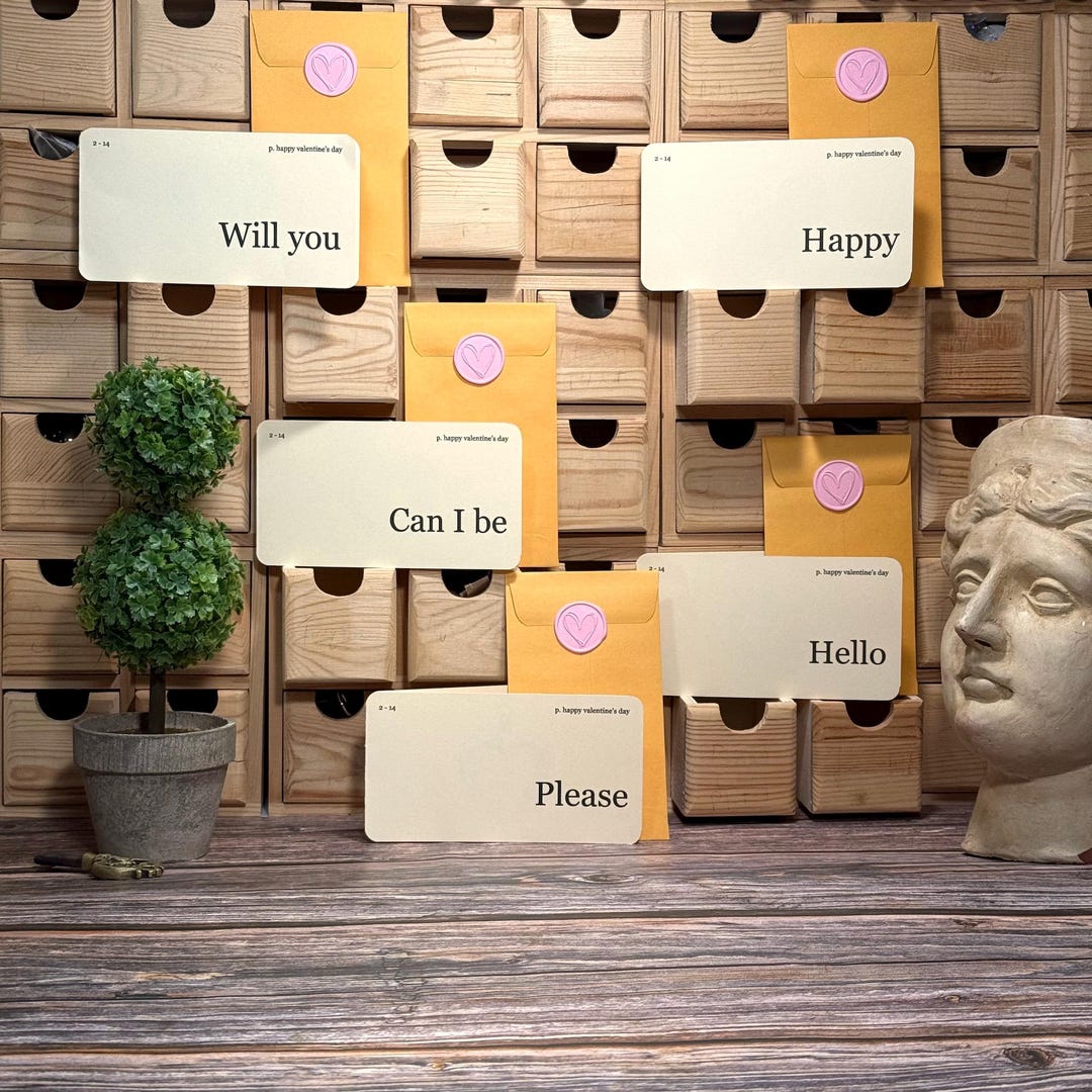 Classroom Valentine Vintage Style Flash Cards With Envelopes & Wax ...