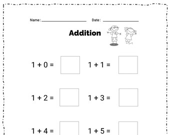 Printable Subtraction Worksheets Numbers 1 10 - Etsy