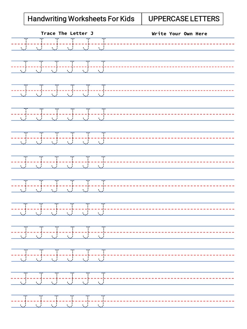 26 Printable Trace the Alphabet Worksheets. ABC Handwriting - Etsy