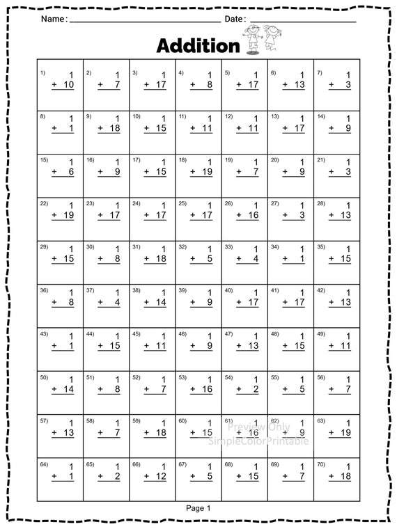 100 Question Addition Test