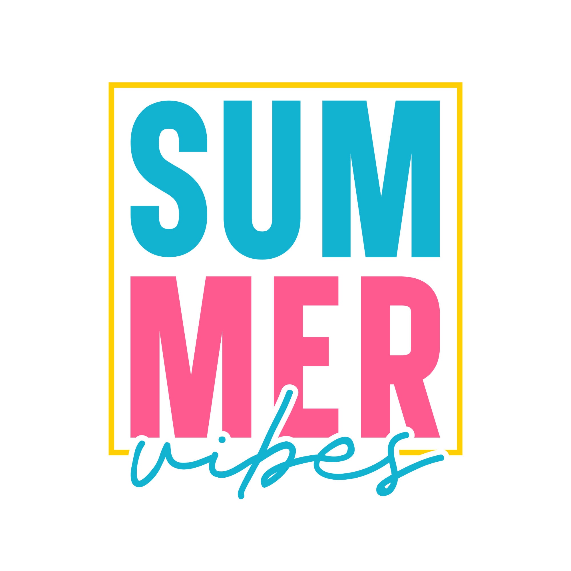 Neon Summer Vibes Svg File for Cricut, Silhouette, Sublimation, Print ...