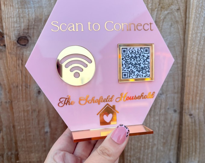 4 Inch Tall QR Wifi Code With Acrylic Stand - Etsy Canada