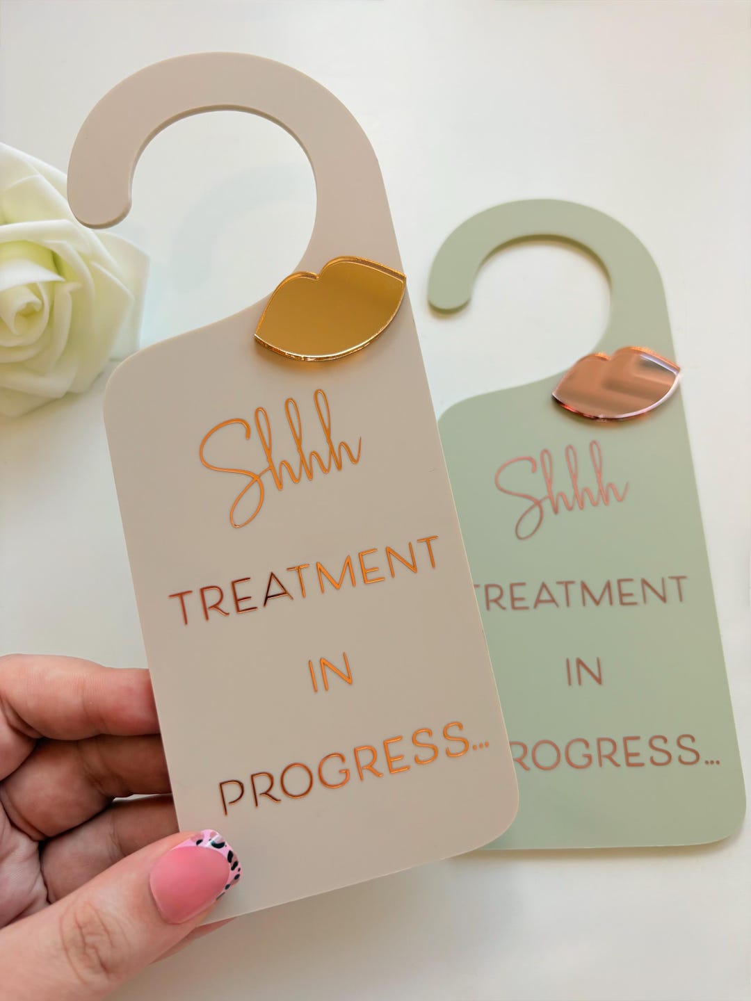Salon Door Hanger: Treatment in Progress, 3D Lips Decor - Etsy