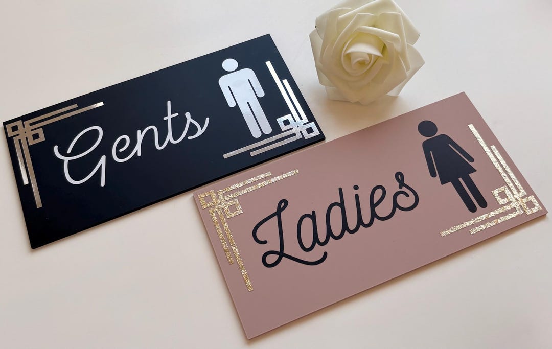 Modern Toilet Business Sign | Pub Restaurant Toilet Sign | Beauty Salon ...