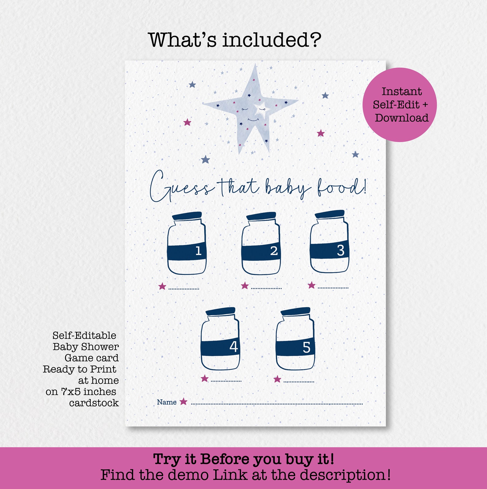 Baby Shower Games Twinkle Twinkle Little Star Guess That Baby - Etsy