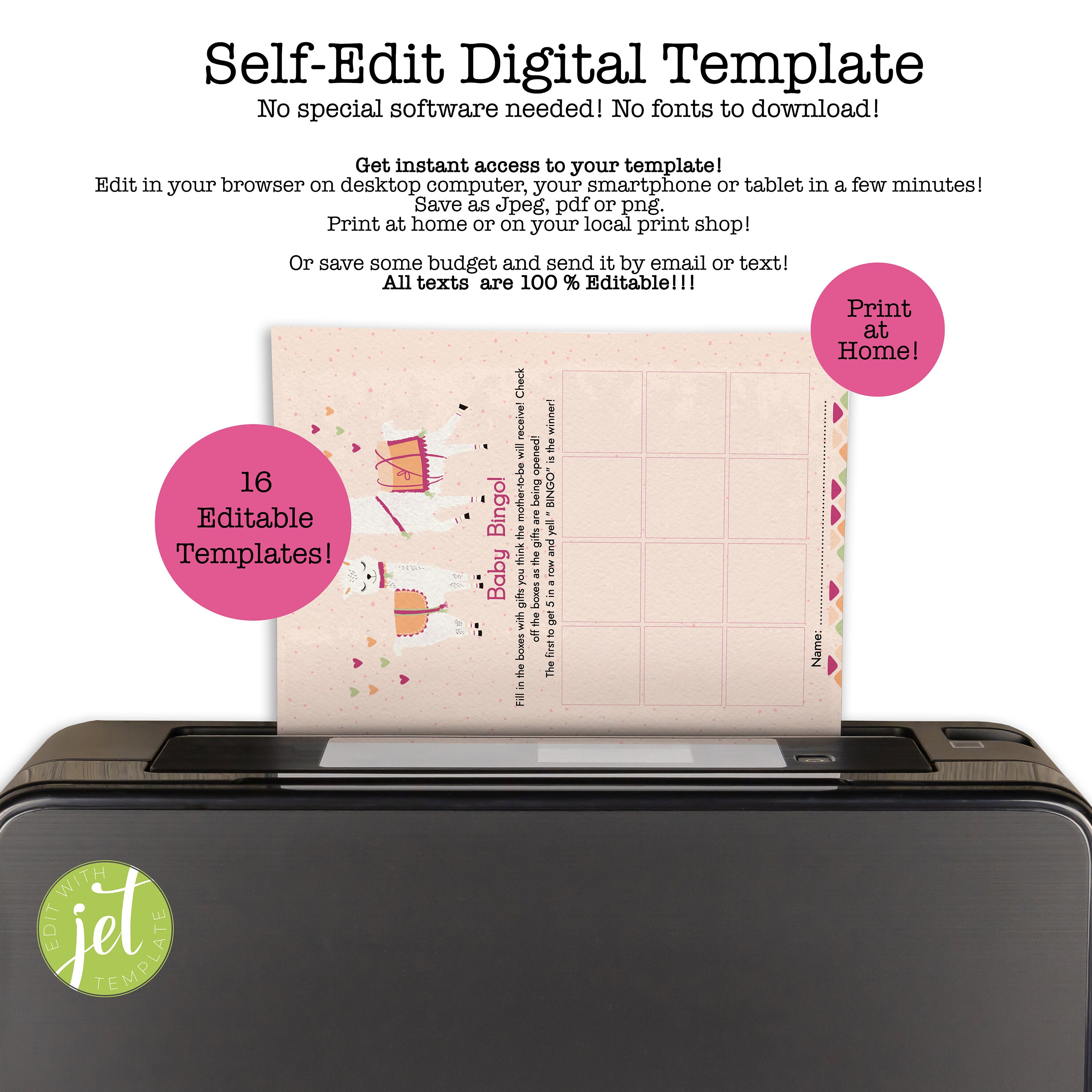 Llama Baby Shower Mega Bundle Printable Template Instant - Etsy
