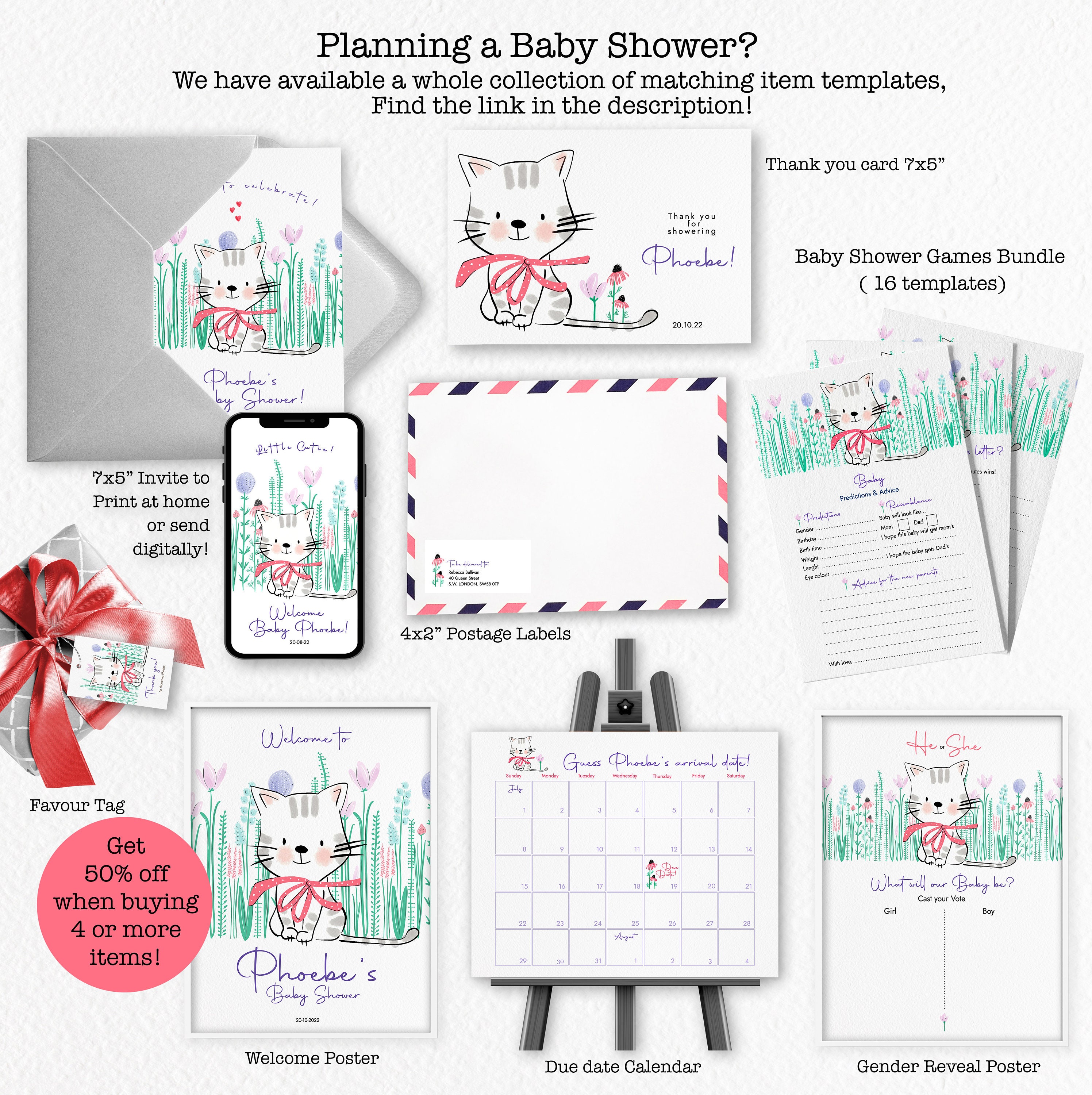 Little Cutie Kitten Guess the Baby Due Birth Date Pool Game - Etsy