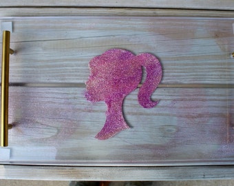 Pink Marble Colors Barbie Tray - Etsy