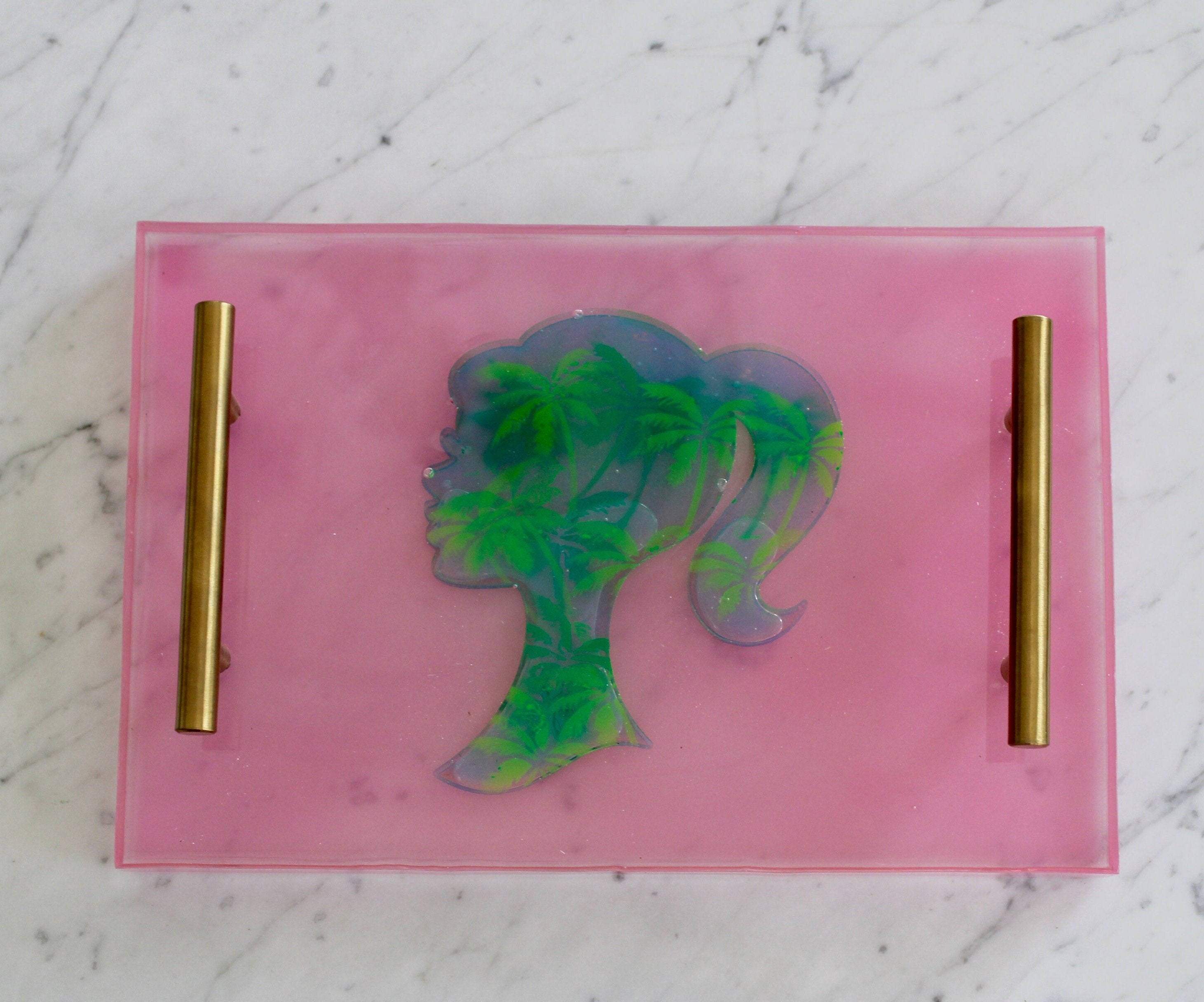 Tray With Handles Malibu Barbie Palm Trees - Etsy