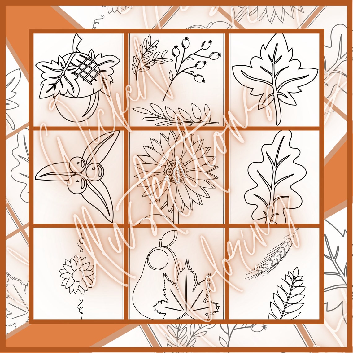 Fall Foliage Coloring Book 10 Page Pack Autumn Leaves - Etsy