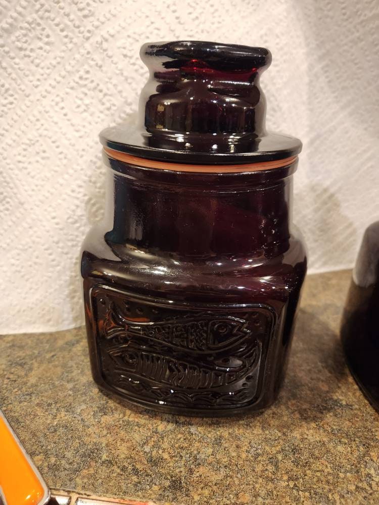 Wheaton Ruby Glass Canister Set - Etsy