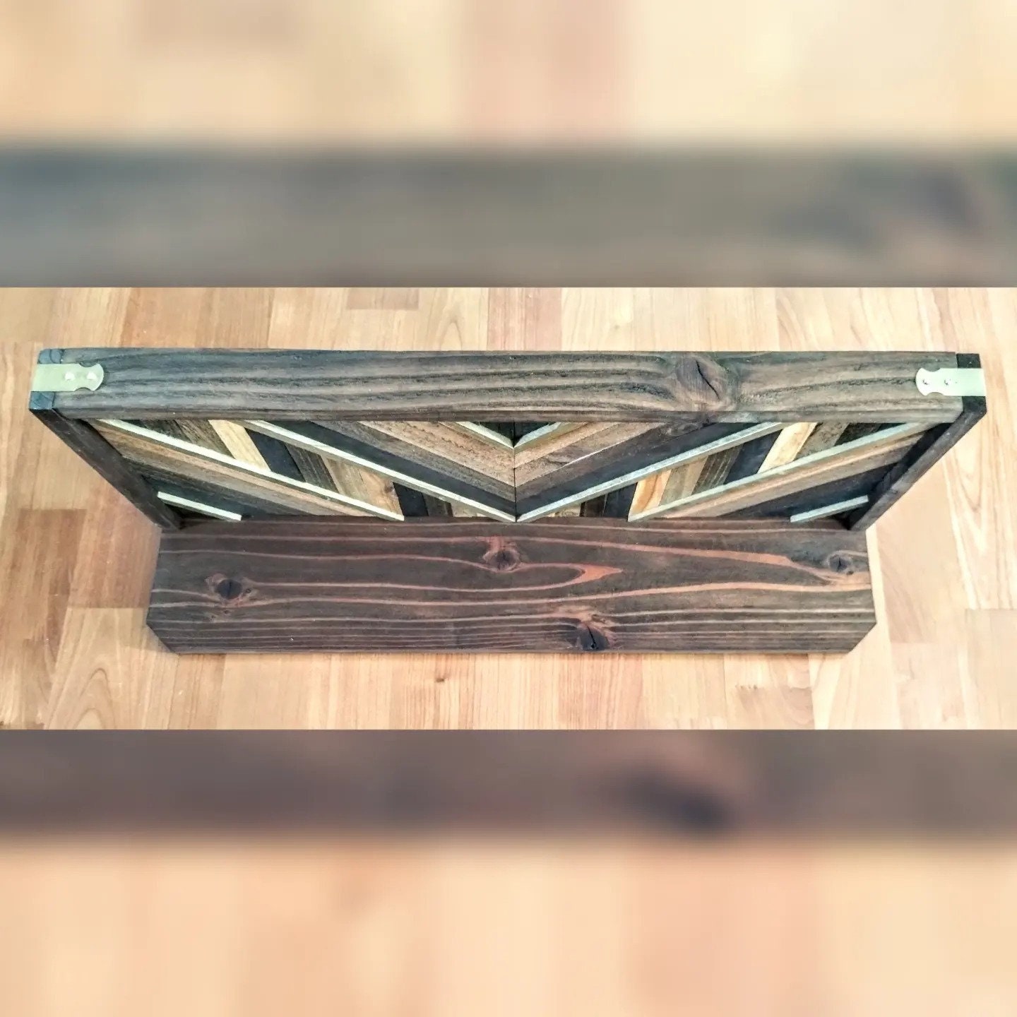 Cedar & Pine Wall Shelf Decorative Shelf Decorative Parquetry Art With ...
