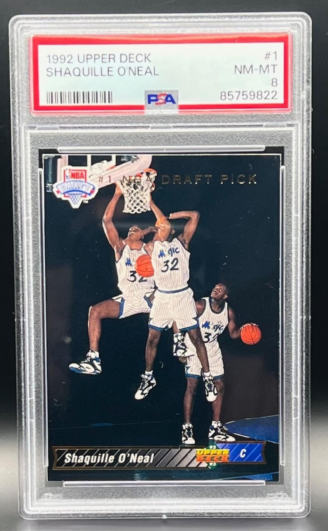 1992 Upper Deck Shaquille O'neal Rookie Draft Pick 1-PSA 8 Shaq RC Card ...
