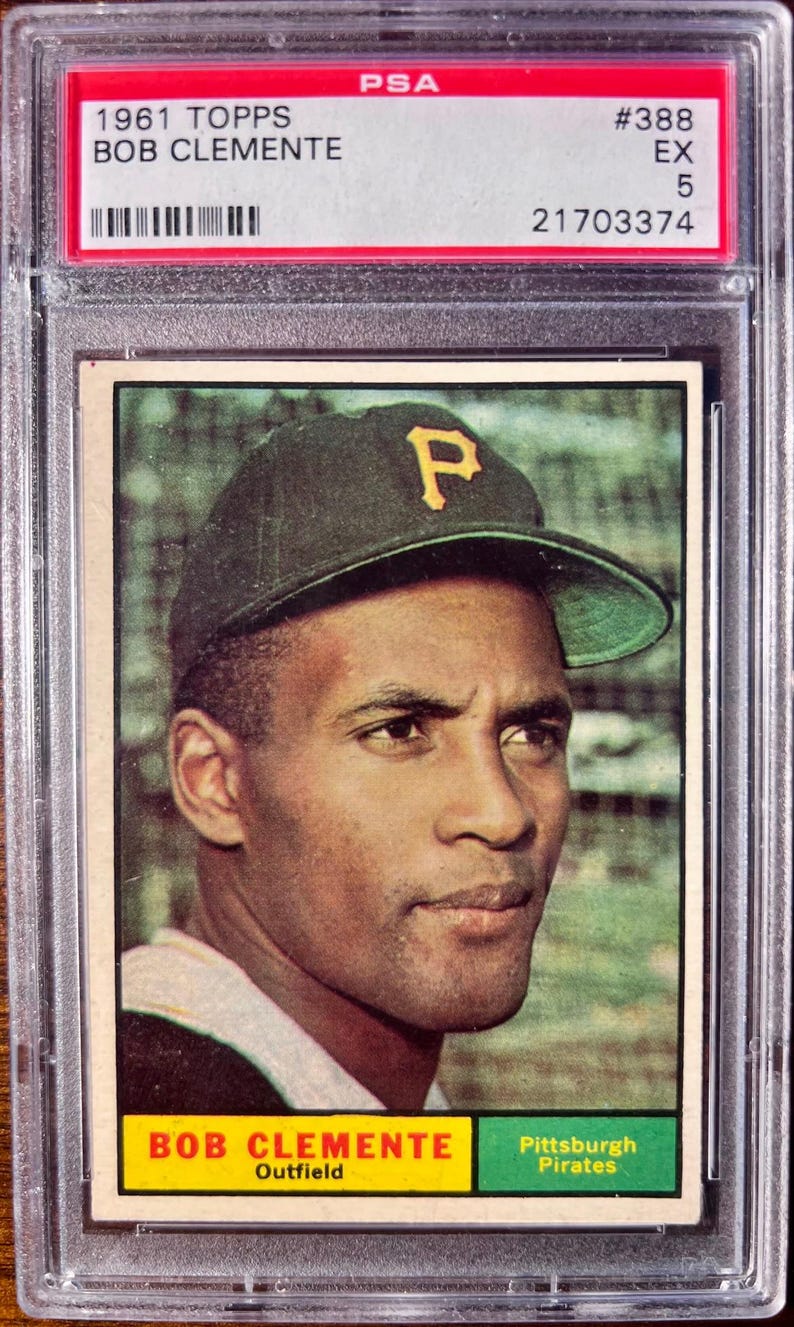 1961 Topps #388 Bob Roberto Clemente Card PSA 5 EX - Etsy