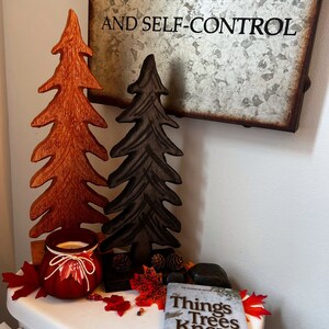 Rustic Wooden Pine Trees Used to Stage Nativity Scene Willow Tree ...