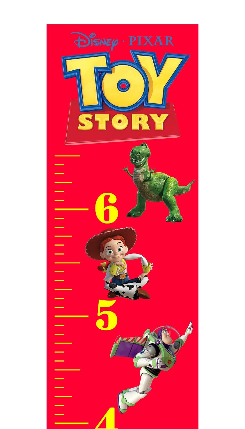 Toy Story 6FT Life Size Growth Chart - Etsy