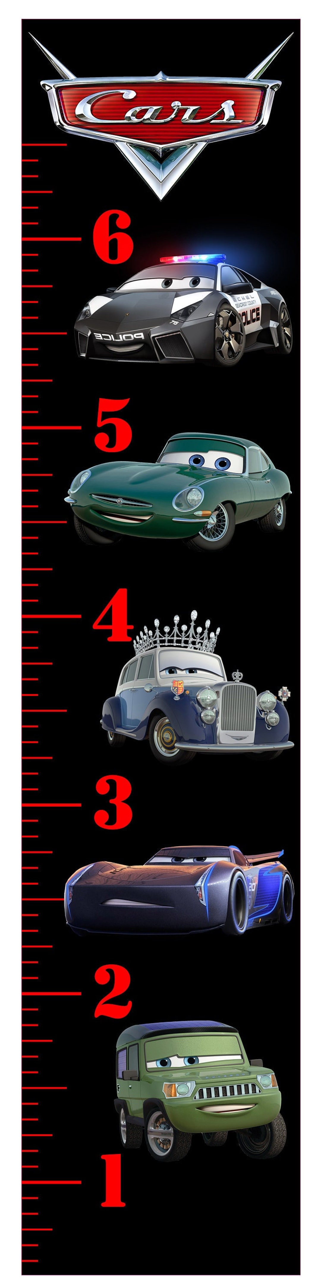 Life Size 6ft Cars Growth Chart - Etsy