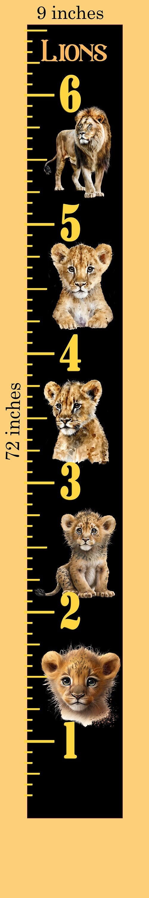Lion Life Size Growth Chart - Etsy