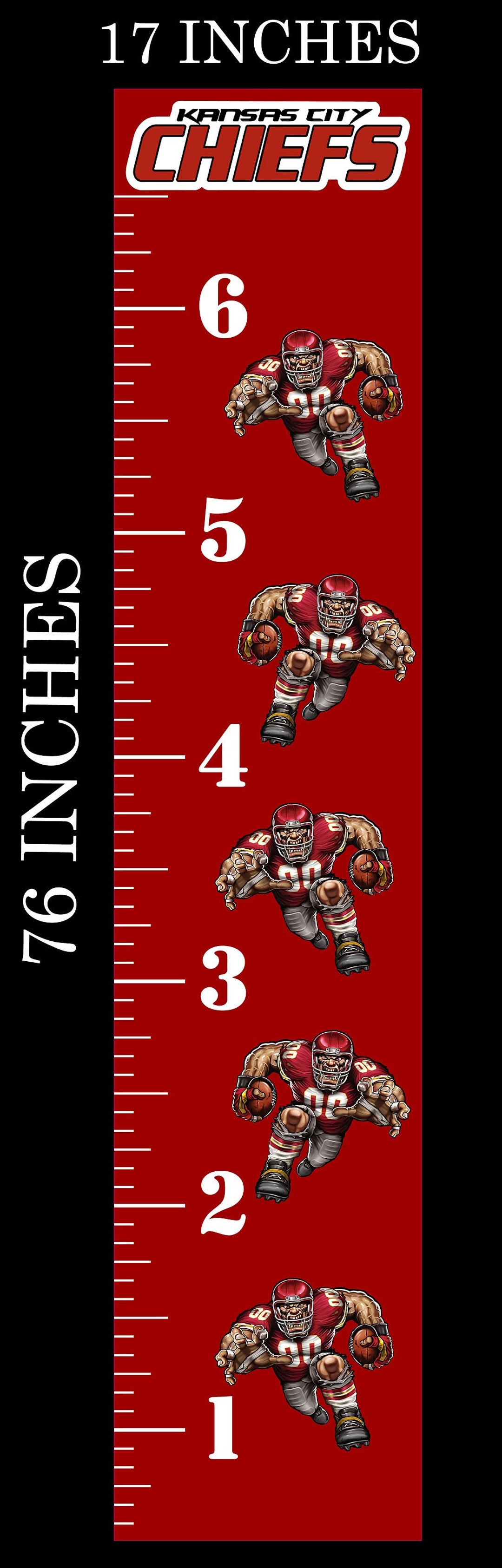Life Size Kansas City Chiefs Growth Charts - Etsy