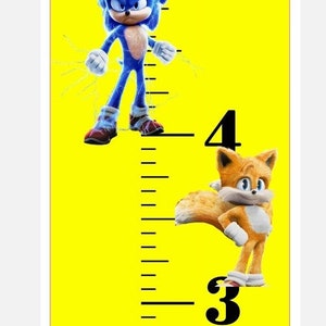 6FT Sonic Growth Chart Removable Wall Flair. Leaves Not Damage or ...