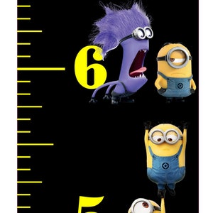 Minions 6ft Growth Chart Life Size Durable Removable Viynl That is Safe ...