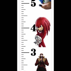 6FT Sonic Growth Chart Removable Wall Flair. Leaves Not Damage or ...