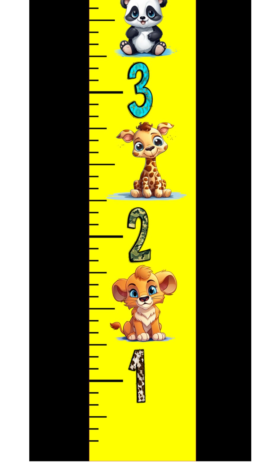 Safari Baby Animals Life Size Growth Chart - Etsy